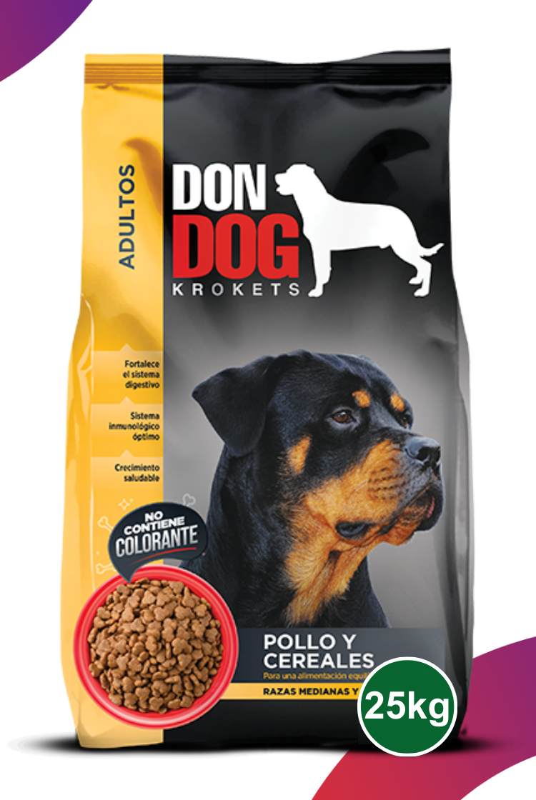 Don Dog Adultos Razas Medianas y Grandes Sabor a Pollo y Cereales ...
